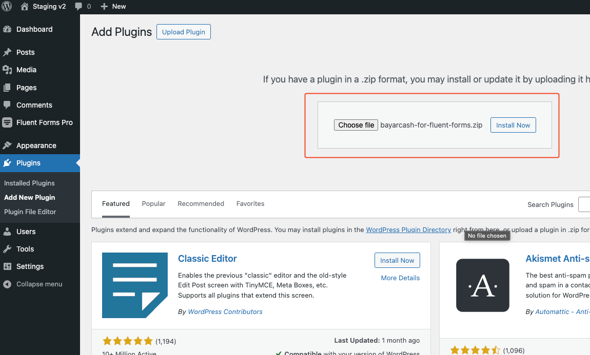 Fluent Forms Pro - Bayarcash Platform Documentation